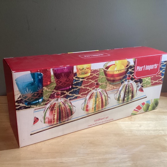 Pier 1 | Dining | Pierimports Glass Condiment Service Set | Poshmark